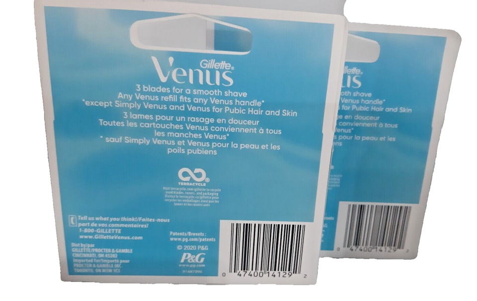 Gillette Venus Smooth Doux 3 Razor Blade Refill 2PACK x 4 Cartridges ...