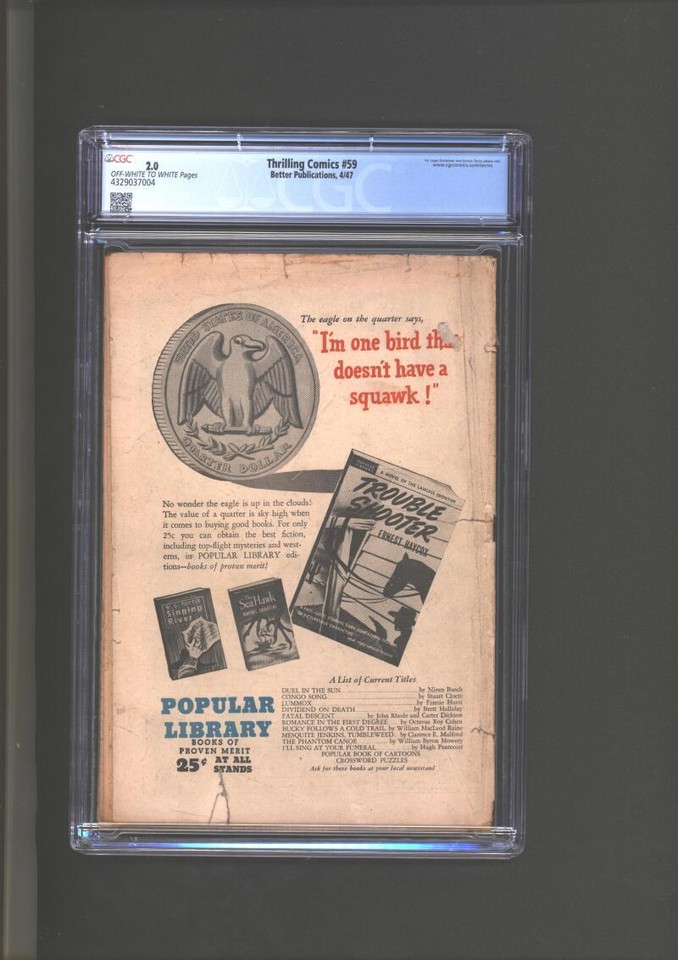 Thrilling Comics #59 CGC 2.0 Schomburg Princess Pantha Doc Strange ...