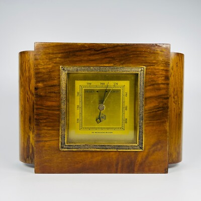 SUNDO Barometer Wetterstation MR5328 Art Deco Massivholz Messing 22 x ...