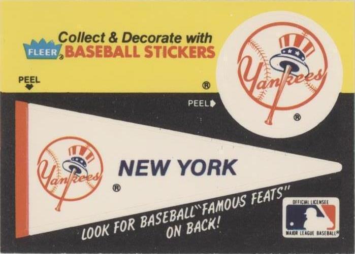 1986 Fleer - Team Stickers Inserts/Baseball's Famous Feats Ed Reulbach ...