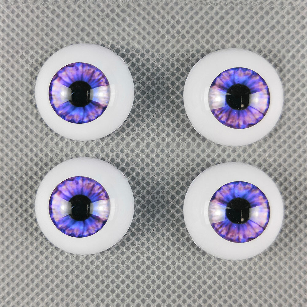 2 Pairs Half-round Acrylic Eyes 18mm Eyeballs for Reborn Baby Dolls DIY ...