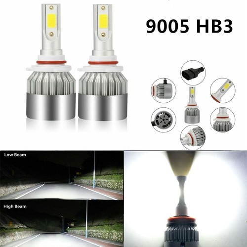 Pair 9005 HB3 LED Headlights Lights Bulbs Replace Lamp White 72W 9000LM ...