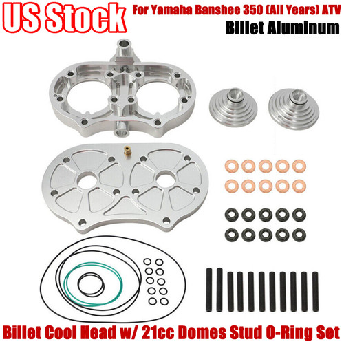 For Yamaha Banshee 350 ATV Billet Cool Head W/ 21cc Domes O-rings Studs ...