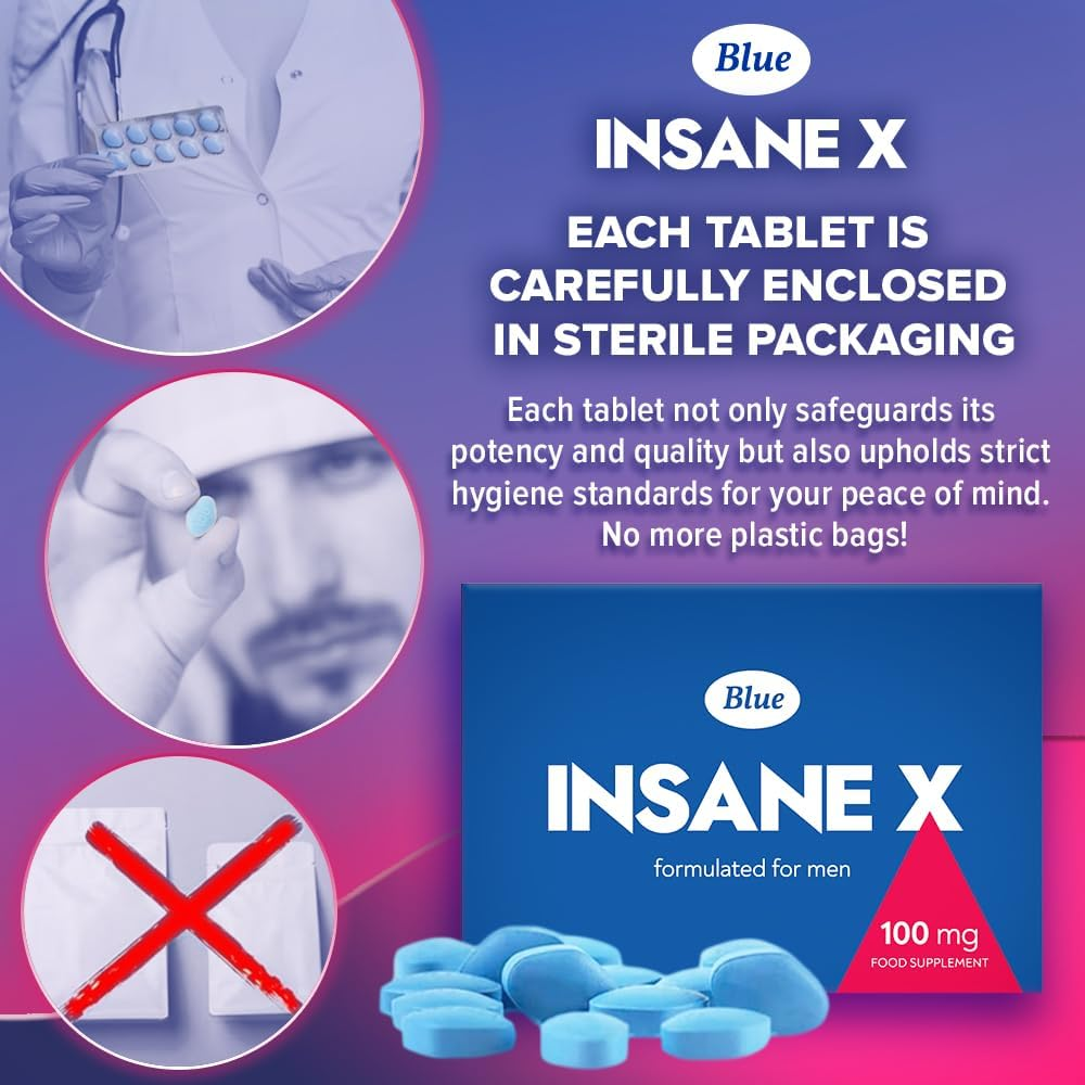 Insane X 30 Blue Pills Men 100mg Stronger And Harder Fast Acting Enhanced