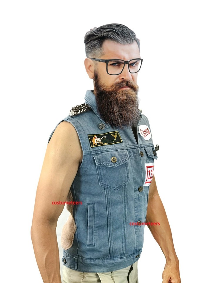 TOMMY CHONG VEST with PINS denim waistcoat cheech Up In Smoke costume ...