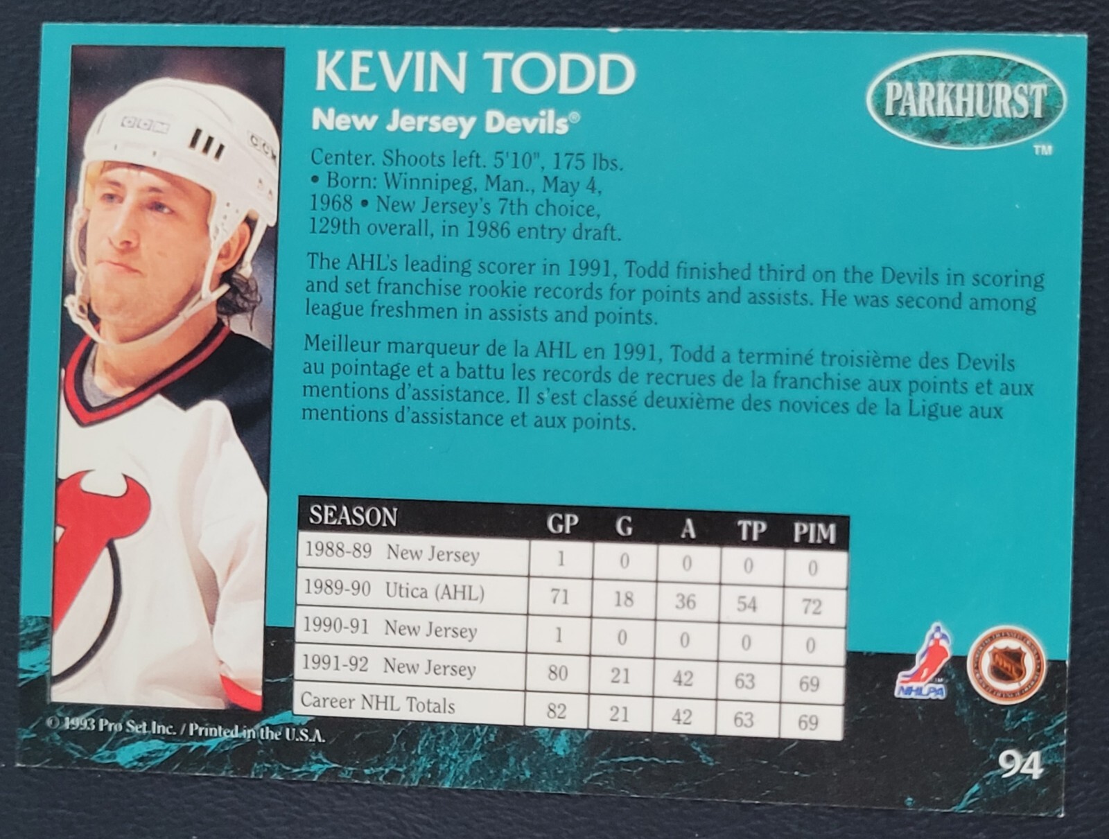 1992-93 Parkhurst - #94 Kevin Todd for sale online | eBay