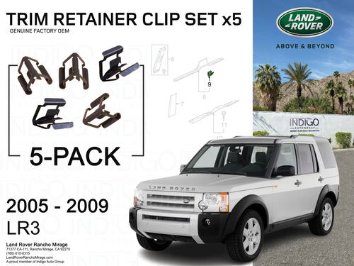 LAND ROVER TRIM RETAINER CLIP SET x5 2005-2009 LAND ROVER LR3-IPN500090 ...