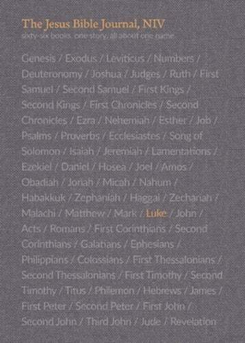 The Jesus Bible Journal, Luke, Niv, Paperback, Comfort Print: New ...