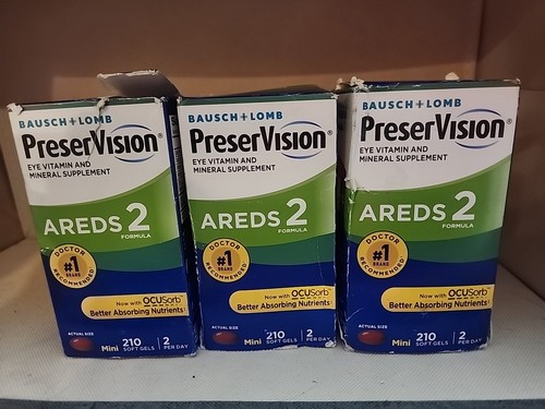 3 Bottles PreserVision Areds 2 Formula Mini Soft gels - 210 Count EXP ...