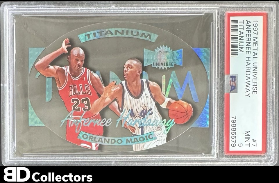 ANFERNEE HARDAWAY #7 PSA 9 1997 Metal Universe TITANIUM Penny Michael ...