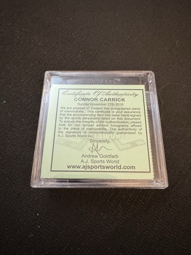 Connor Carrick Autograph - Toronto Maple leafs Official Game Puck w/COA ...
