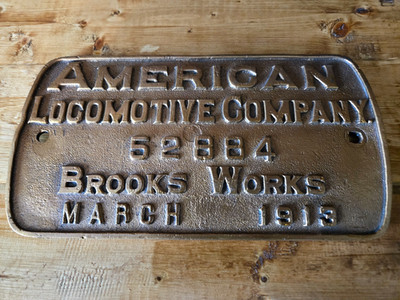 American Locomotive Company 1913 Builder Plate #52884 | eBay