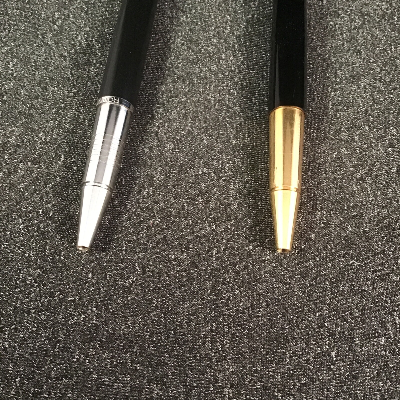 Vintage Ronson Ball Point Pen and Fountain Pen Set Black & Gold Plus ...