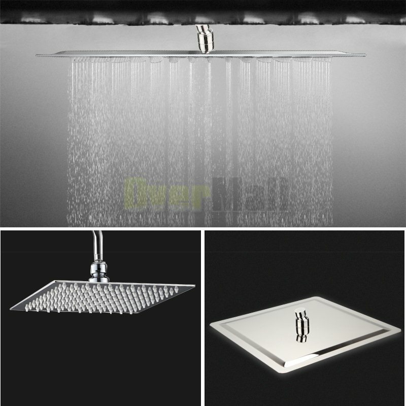 Luxury 12 Inch Large Square Stainless Steel Shower Head Rainfall ...