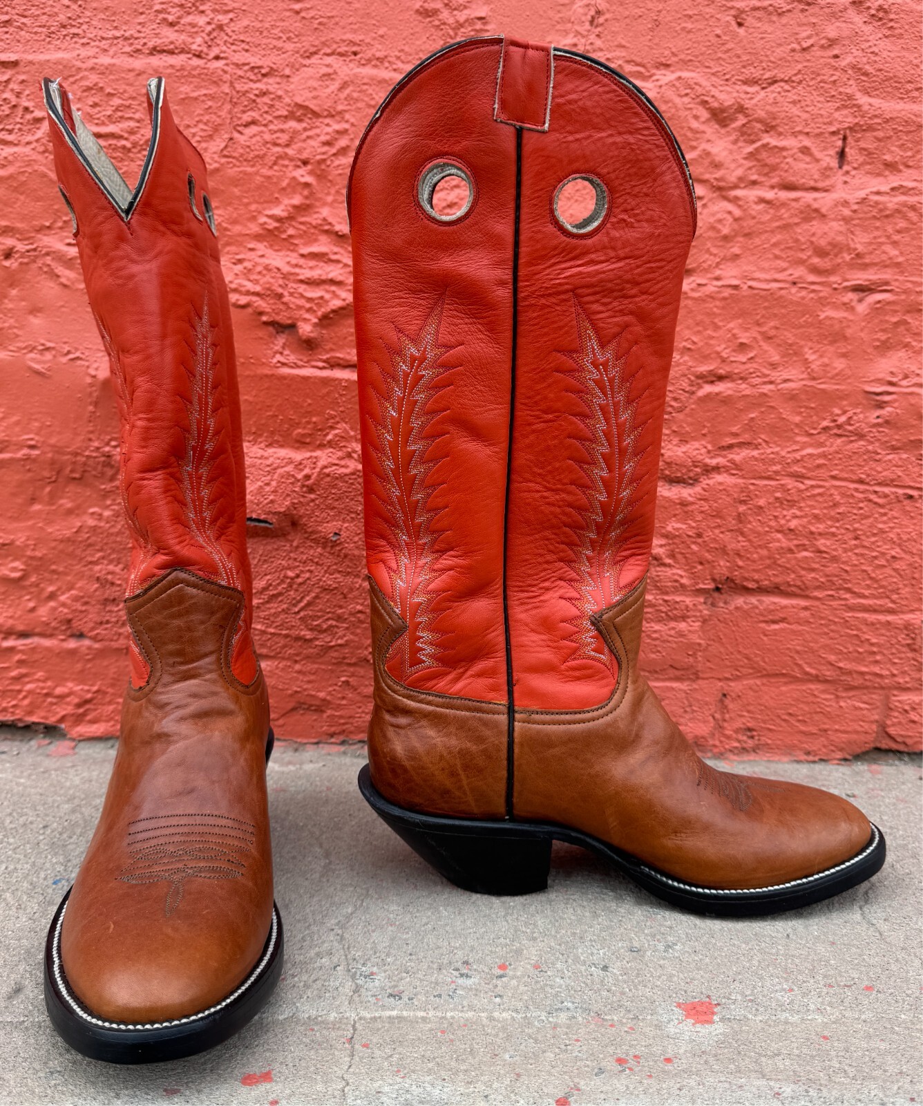 Jose Sanchez Boots, 11D Men's Buckaroo Tan Mulehide Working Riding ...