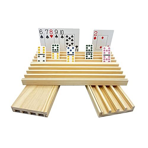 4Pk Wooden Domino Tray Racks Domino Tiles Holder Organizer Set for ...