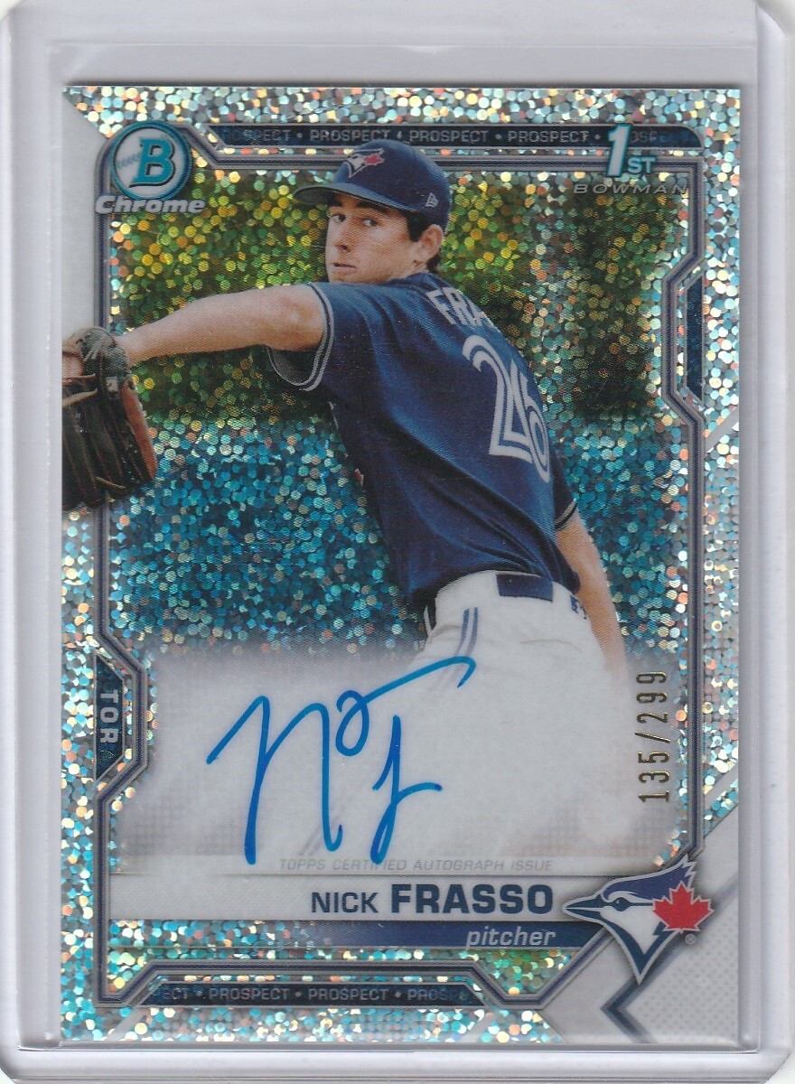 2021 Bowman Chrome Nick Frasso 1st SPECKLE Refractor Auto Rc #d 135/299 ...
