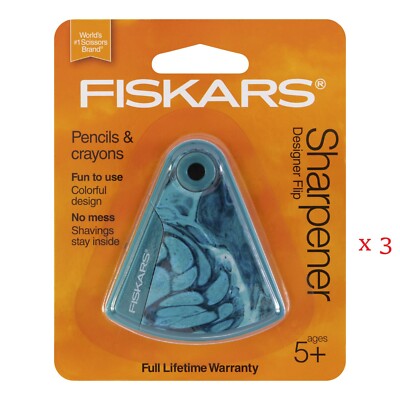 Fiskars Designer Flip Sharpener - Sharpen Pencils & Crayons with No ...