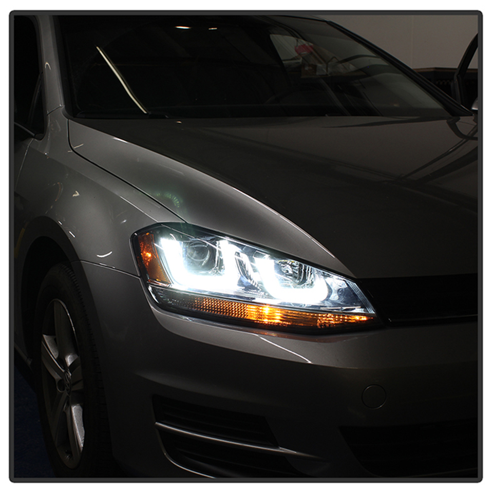 Spyder Signature DRL LED Black Projector Headlight For 14-19 Volkswagen ...