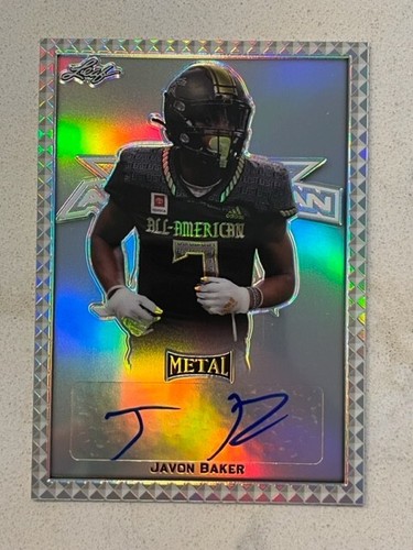 JAVON BAKER Patriots 2020 Leaf Army All-American Metal AUTO # 21/50 ...