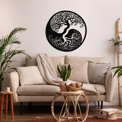 Tree of Life Yin Yan Metal Wall Art, Metal Wall Decor, Wall Hangings ...