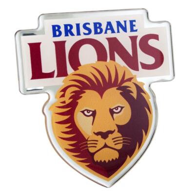 Brisbane Lions AFL Emblem LENSED Chrome Decal Badge Cars Bikes Laptops ...