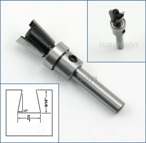 Bearing 12.7mm Dovetail Joint Mill Milling Router Wood Corner Drill Bit ...