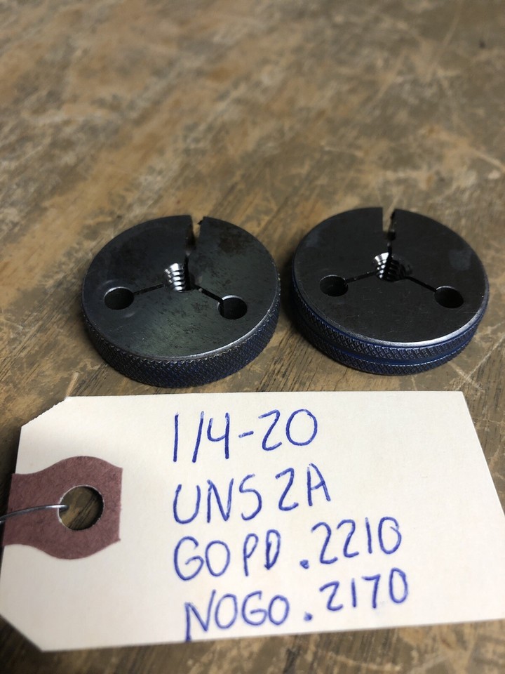 ALAMEDA 1/4-20 UNS 2A THREAD RING SET GAGE INSPECTION TOOLING 1E2580 ...