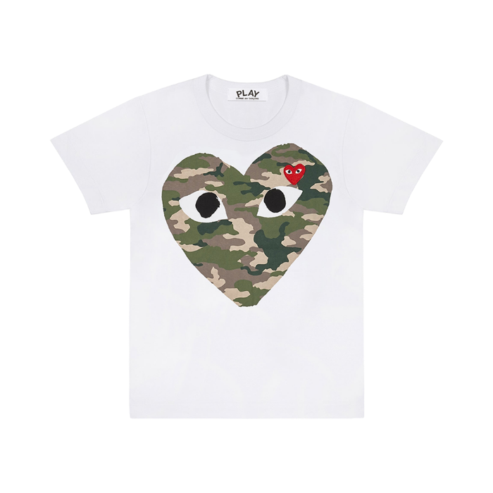 Comme des Garcons Play Camouflage Heart T-Shirt White Official | eBay