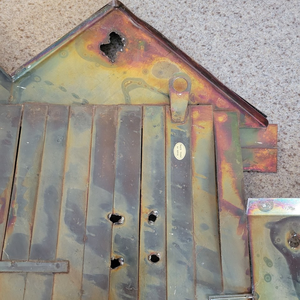 Metal Wall Hanging Jere-style sailboat pier MCM Hong Kong patina ...