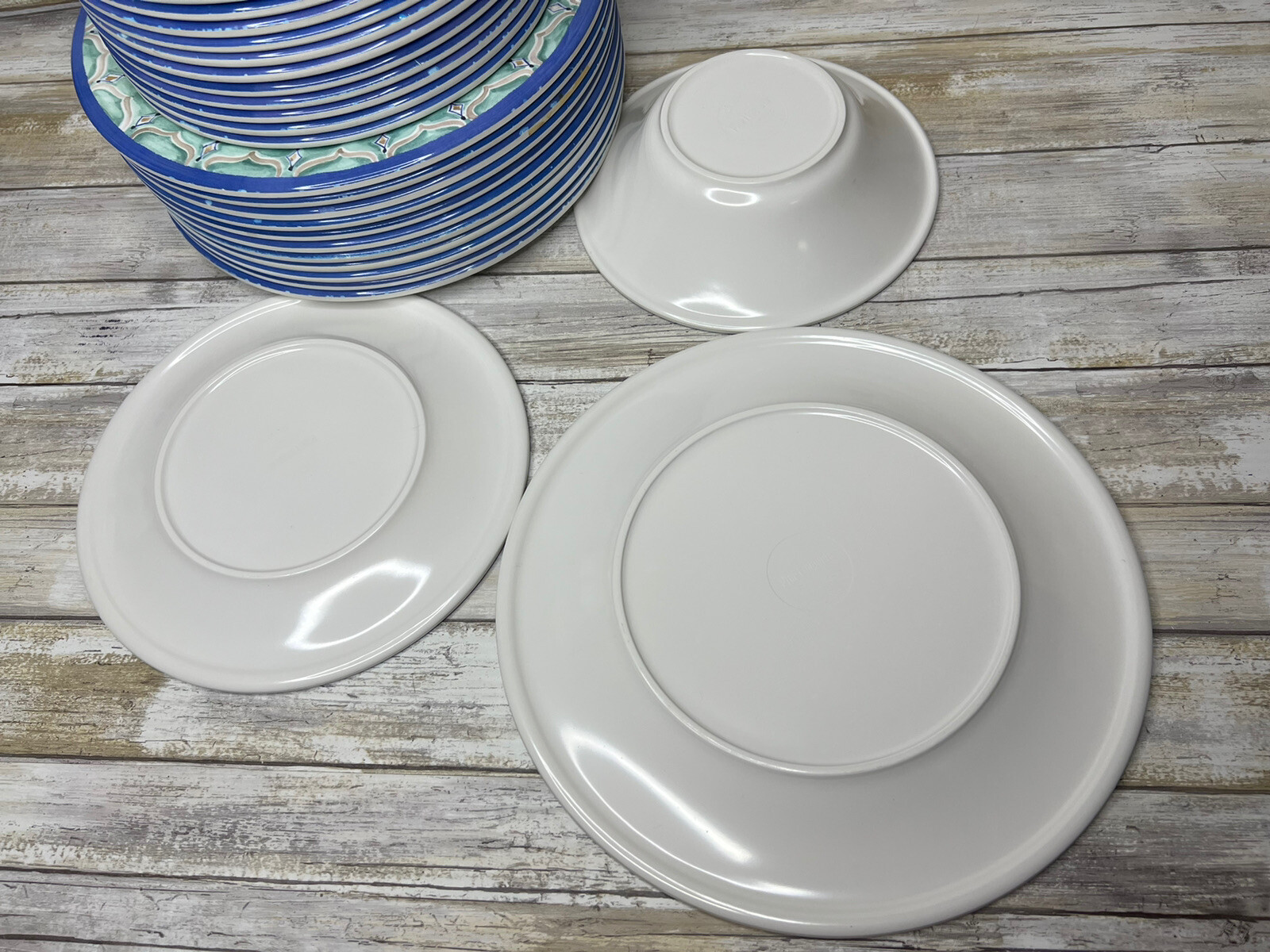 Pier 1 Melamine Dishes Plates Bowls Lot 36 Dinner Salad Bread Cereal ...