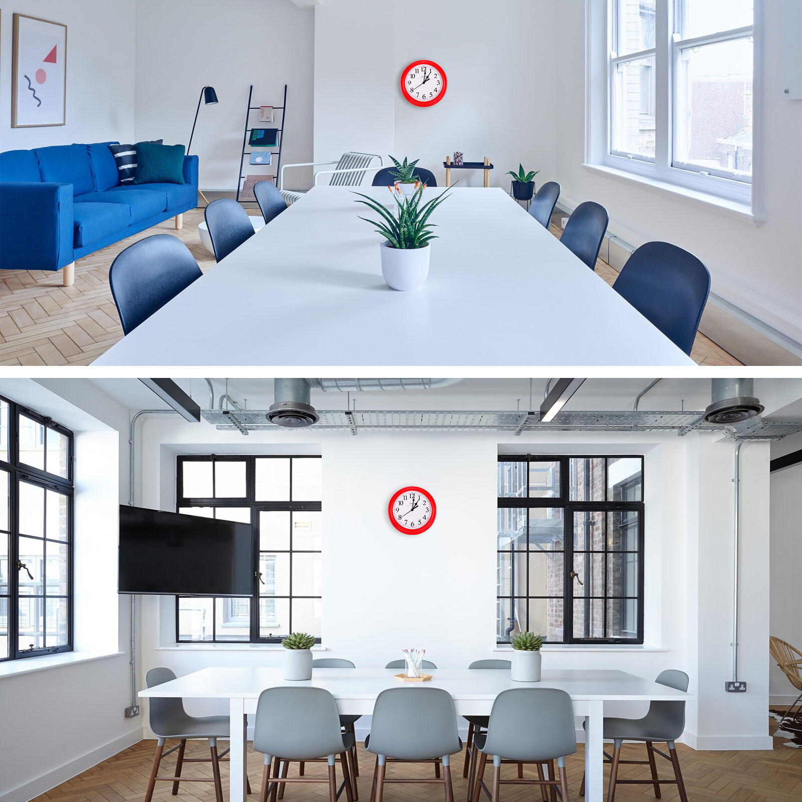 8 Inch Wall Clock, Quartz Battery Operated Silent Round Wall Clocks ...