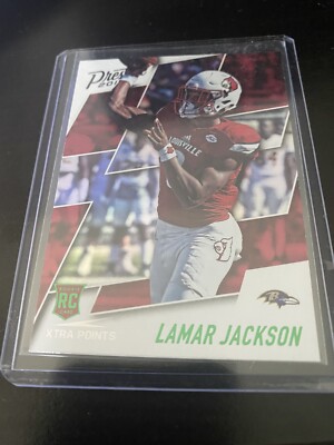 2018 Panini Lamar Jackson Rookie Card Prestige Green XTRA POINTS RAVENS ...