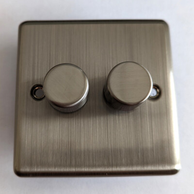 Litecraft Dimmer Light Switch 400W Electrical Fitting - Brushed Chrome ...