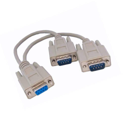 LOT10 6" DB9 9Pin Female to 2-DB9 Male Serial Y Cable 28AWG Shielded ...