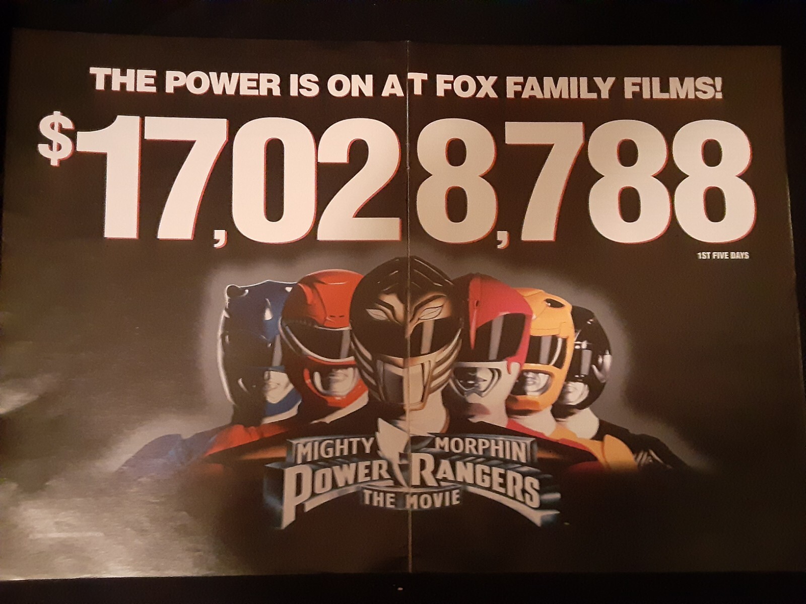 Mighty Morphin Power Rangers Movie Rare Original Promo Poster Ad Framed ...