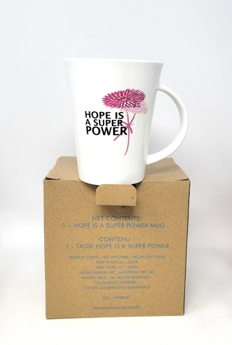 AVON "Hope Is A Super Power" Inspirational Coffee Cup Mug White ...