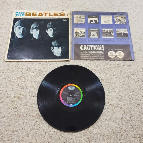 MEET THE BEATLES ORIGINAL 1964 T2047 CAPITOL RECORDS LP RAINBOW LABEL ...