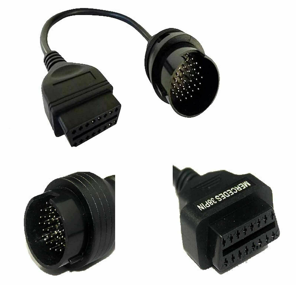 For Mercedes Benz 38 Pin to OBDⅡ 16 Pin Diagnostic Adapter Connector ...