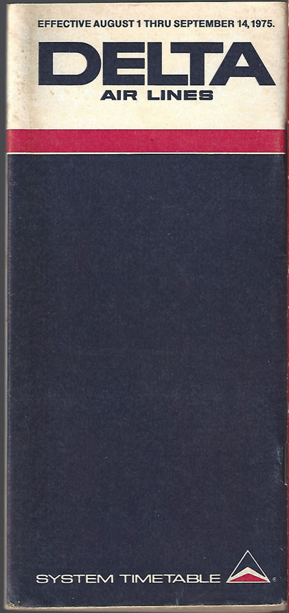 Delta Air Lines system timetable 8/1/75 [8081] Buy 4+ save 25% | eBay