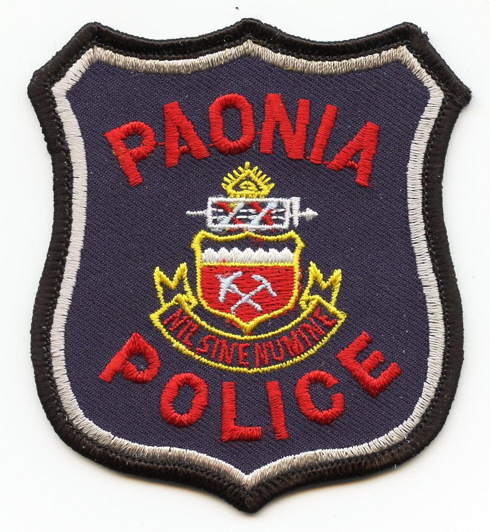 old vintage PAONIA COLORADO CO state seal POLICE PATCH | eBay