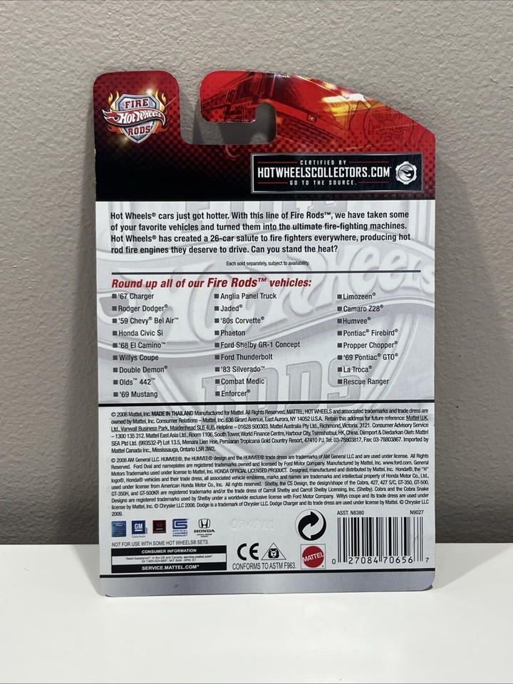 Vintage Hot Wheels Fire Rods '69 Mustang Red Flat Black 1969 Ford 9/26 ...
