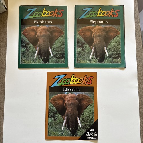 ZooBooks ELEPHANTS 1995 Magazine with Poster and Animal Cards! 3 ...