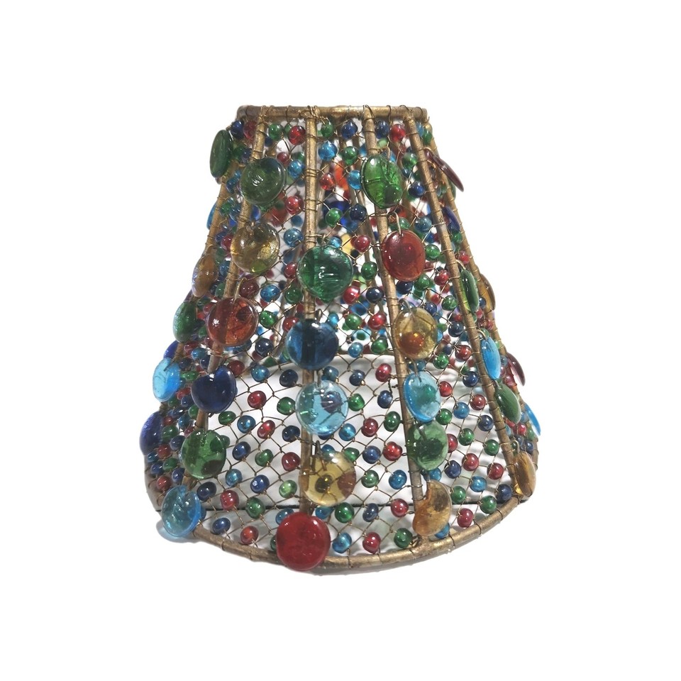 Unique Glass Beaded Lamp Shade Multi Color Small (4 Inches) | eBay