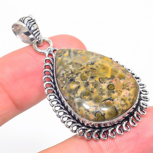 Leopard Skin Jasper Gemstone Handmade 925 Sterling Silver Jewelry ...