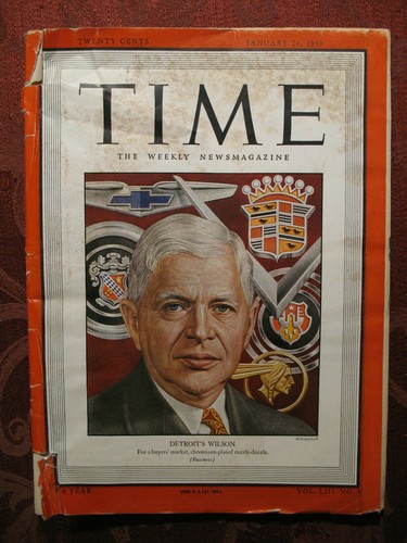 TIME January 24 1949 Jan 1/24/49 Detroit Charles Erwin Wilson General ...