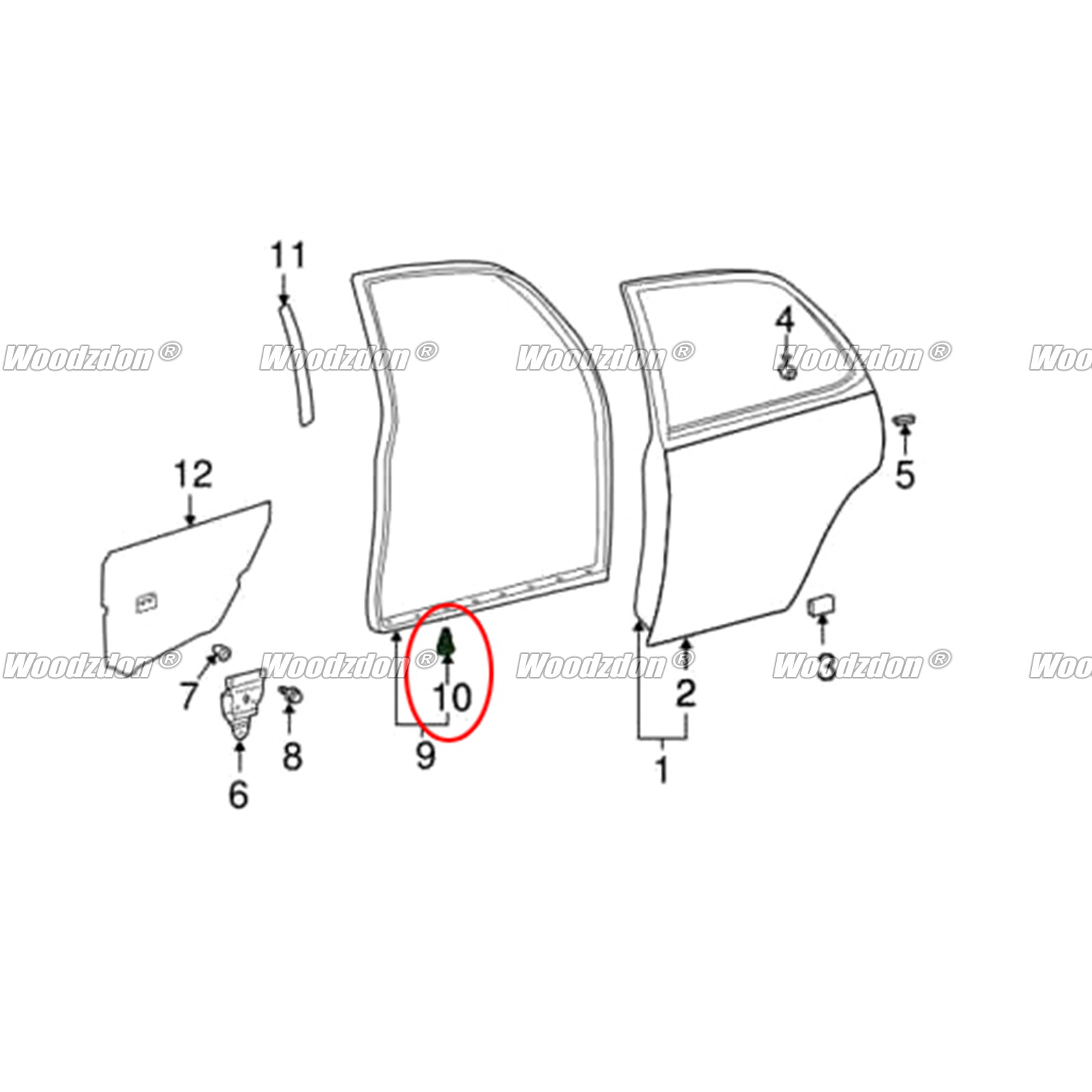 50 Weatherstrip Clip Door Weather Strip Retainer Fastener For Toyota ...
