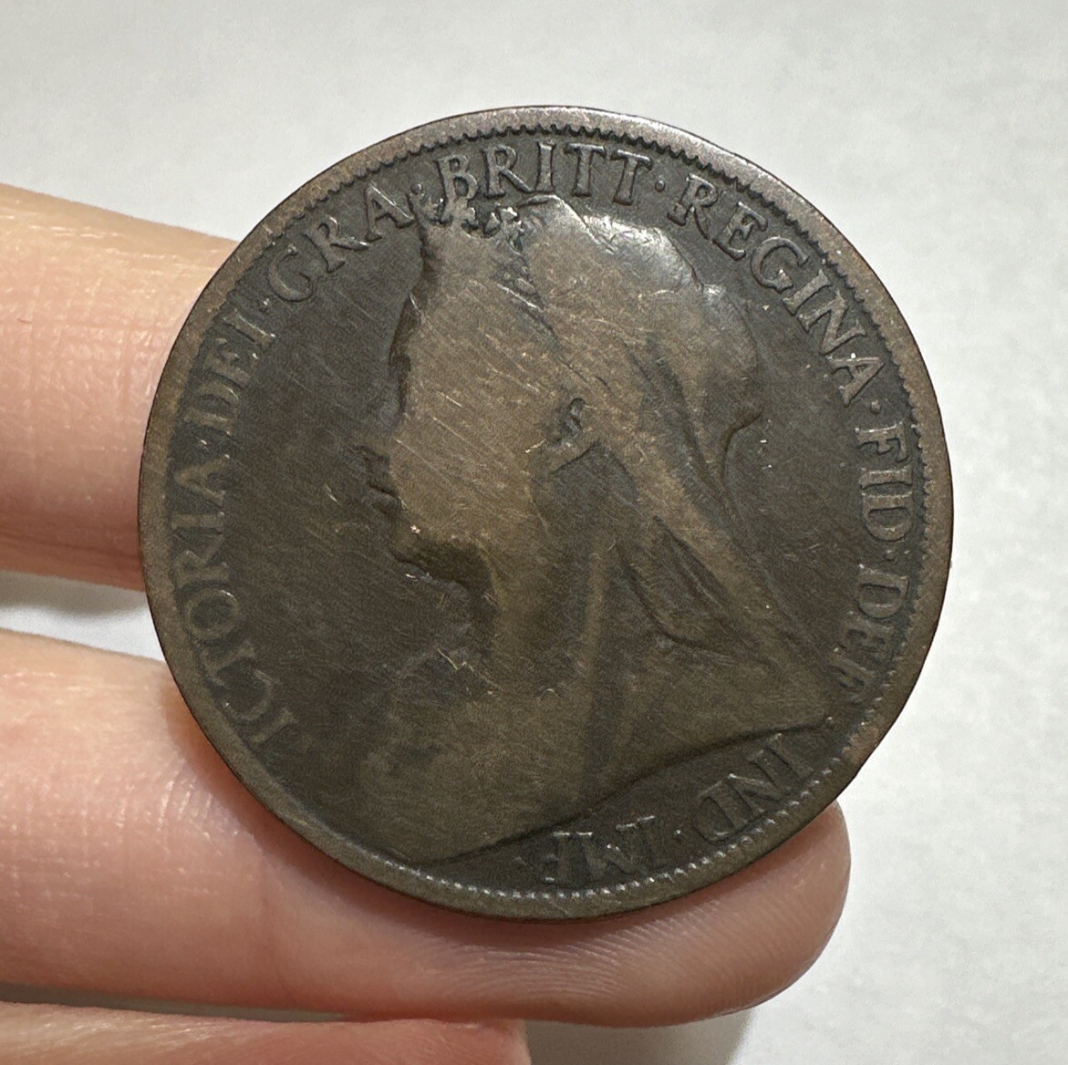 1899 Victorian One Penny Queen Victoria DEI GRA BRITT Regina FID DEF ...