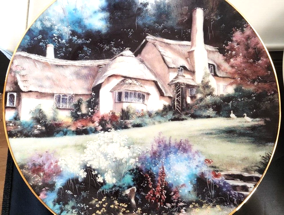English Country Cottages 7 Porcelain Collector Plates Marty Bell ...