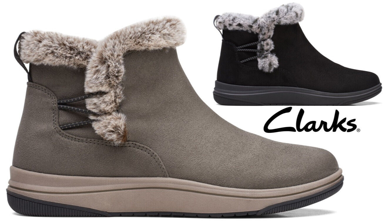 Clarks Women's Breeze Fur Ankle Boot (Select Color/Size) | eBay